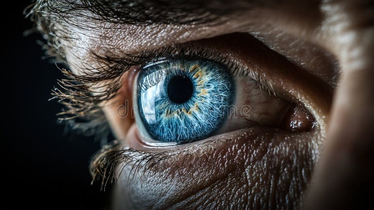 Close-up of a Blue Eye in Studio Dramatic Lighting and Intimate Perspectives on Vision and ...
