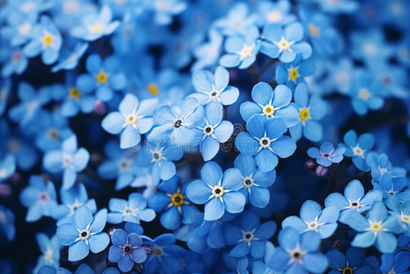 Close Up of Forget-me-nots Flowers Stock Illustration - Illustration of ...