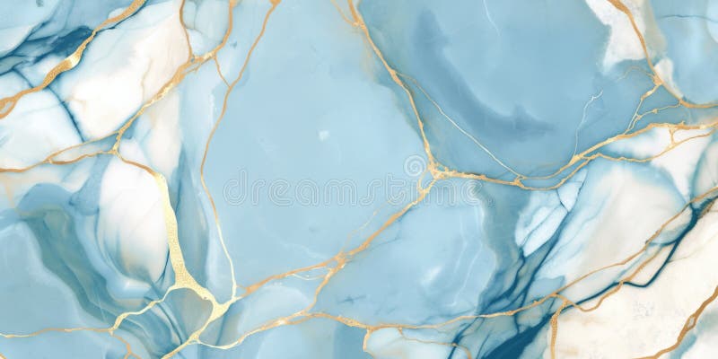 A Close Up of a Blue and Gold Marble, Colored Stone Background Stock ...