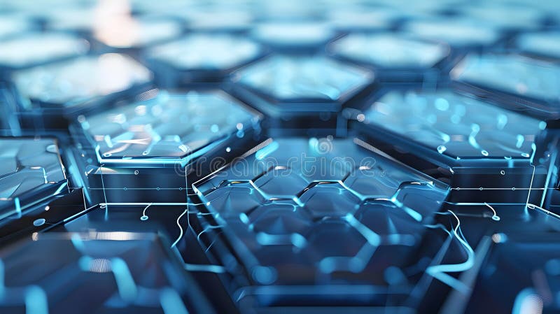 A Close Up of a Blue Hexagonal Pattern Generated by AI Stock ...