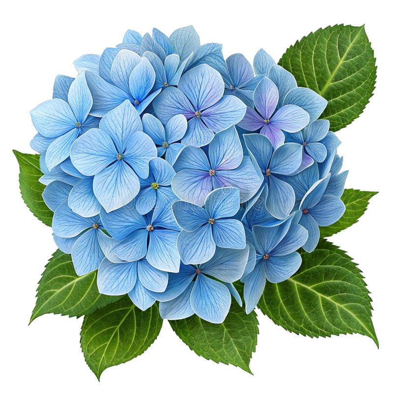 Close-up of Blue Hydrangea Flower on Transparent Background Stock ...