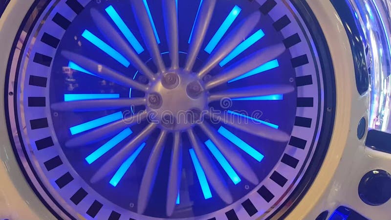 Close Up of a Blue Jet Engine Stock Video - Video of technology ...