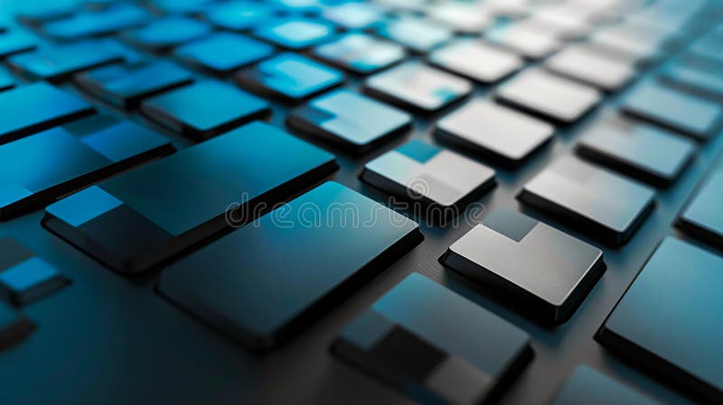 A Close Up of a Blue Keyboard Stock Image - Image of square, input ...