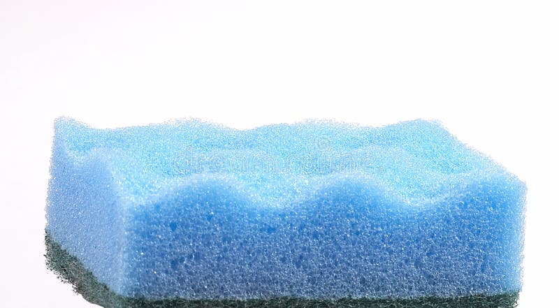 Close-up of Blue Kitchen Sponge on White Background Stock Image - Image ...