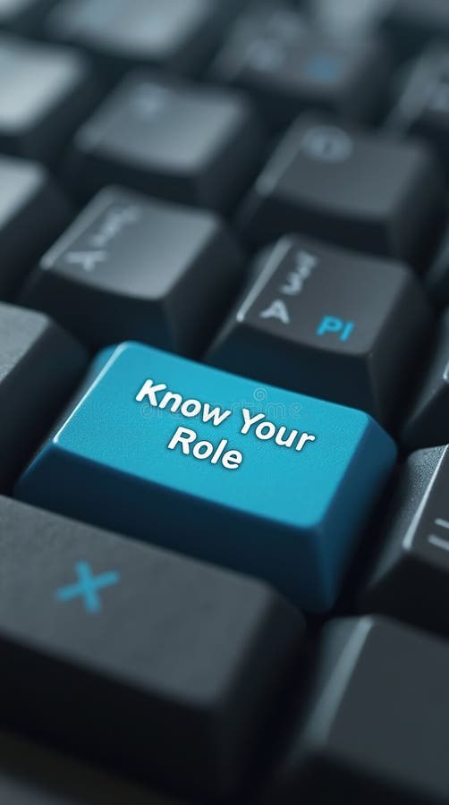 Close-Up of Blue Know Your Role Keyboard Button Stock Illustration ...