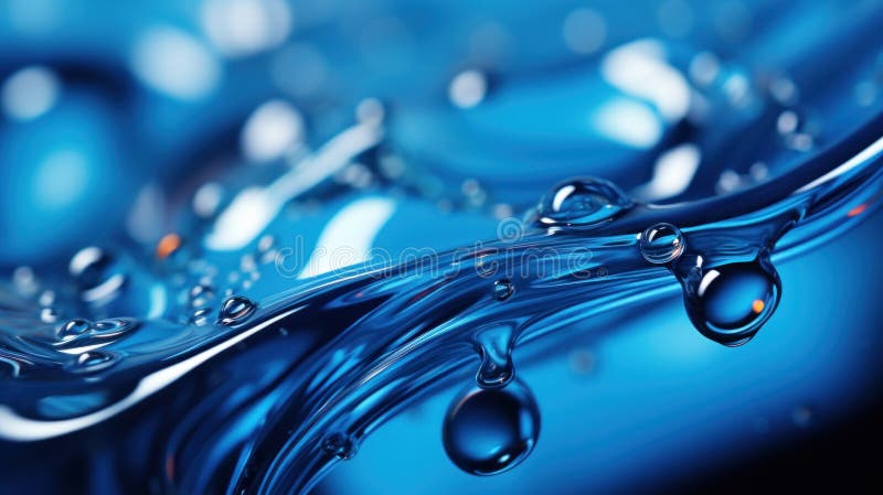 A Close Up of a Blue Liquid with Water Droplets on it, AI Stock ...