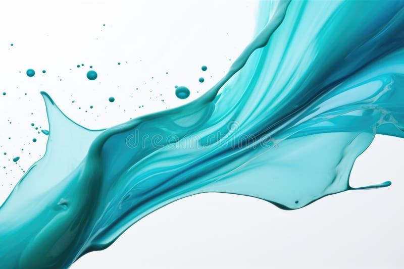 A Close Up of a Blue Liquid Wave, Close Up View of a Tile, Cyan Colored ...