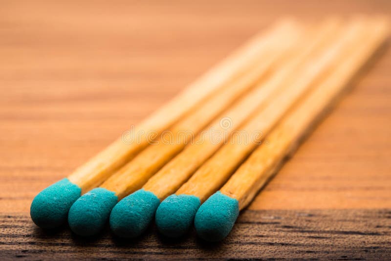Blue matchstick closeup stock image. Image of starter - 3810507