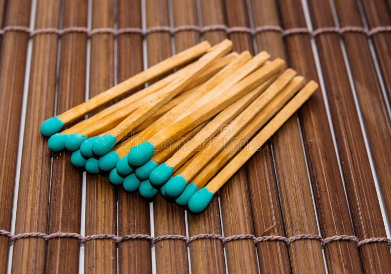 Close-up of a Blue Matchstick Stock Image - Image of tool, product ...