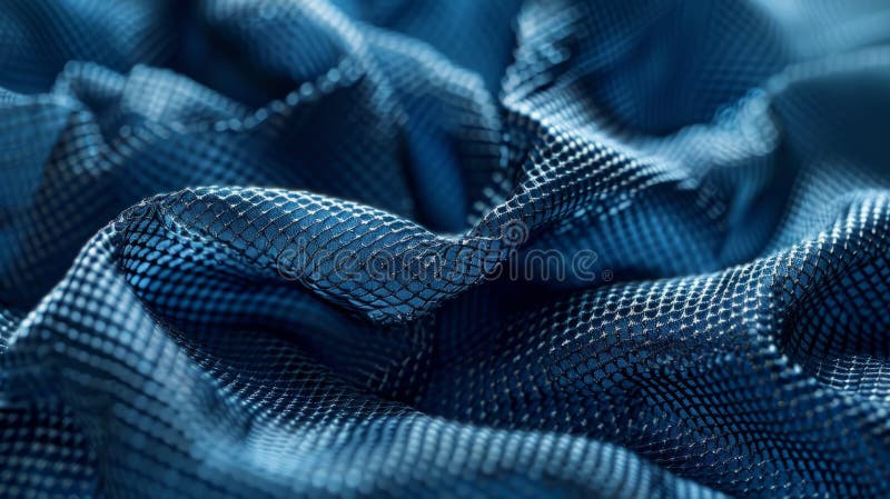 Close-up of Blue Mesh Fabric Texture Stock Image - Image of design ...
