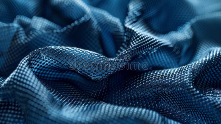 Close-up of Blue Mesh Fabric Texture Stock Image - Image of design ...