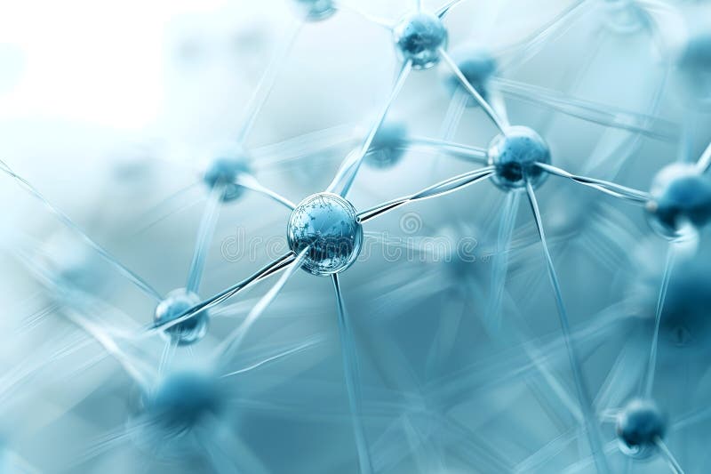 Close Up Of Blue Molecular Structure Background Stock Illustration