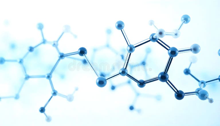 Close Up of Molecular Structure with Blue Spheres and Connecting Lines ...