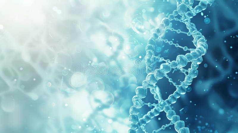 Close-up of Blue Molecular Structure with Light Blue Bokeh Background ...