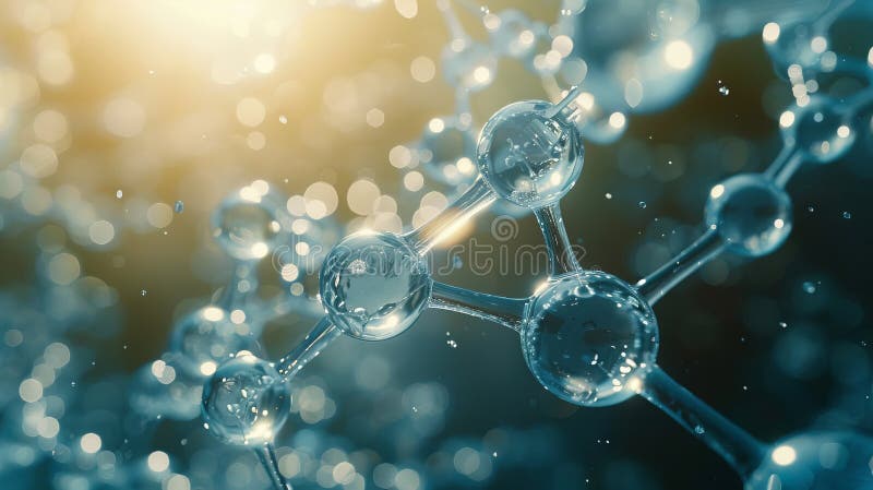 A Close Up of a Molecule with Bubbles Around it, AI Stock Image - Image ...