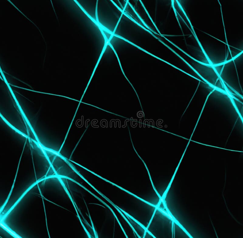 Close Up of Blue Neon Lines on Black Backrgound Stock Image - Image of ...