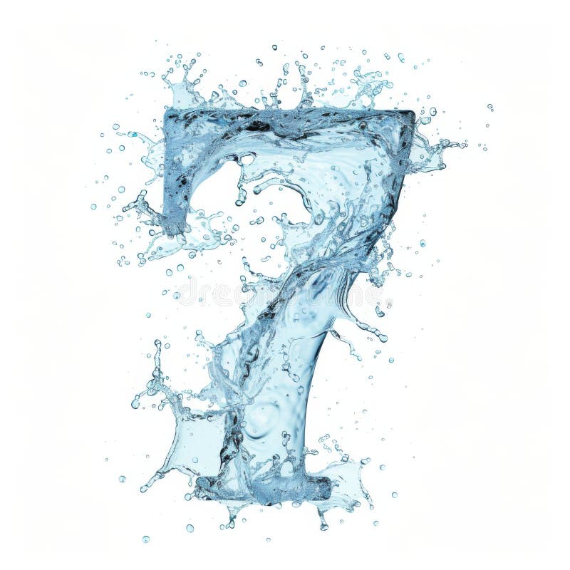 Close-up of a Blue Number Seven on a White Background. Text Made of ...