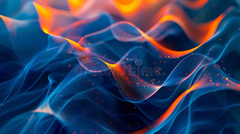 A Close Up of a Blue and Orange Flame Stock Photo - Image of swirl ...