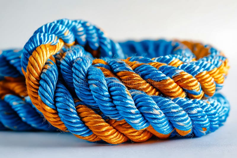 A Close Up of a Blue and Orange Rope on a White Surface. Generative AI ...
