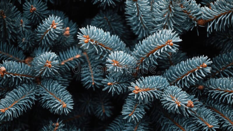 A Close Up of a Blue Pine Tree with Needles, AI Stock Image - Image of ...