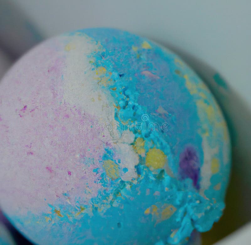 Close Up of Blue and Pink Bath Bomb on White Background Stock ...