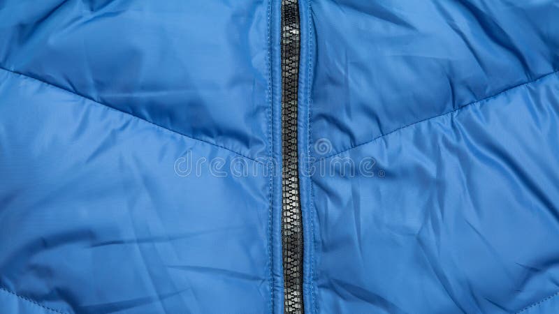 Close-up on Blue Puffer Jacket Texture Stock Image - Image of warm ...