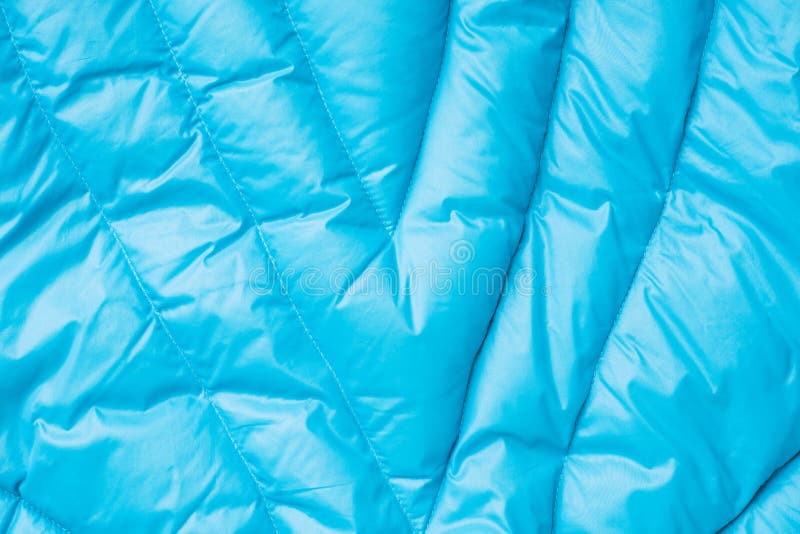 Close-up on Blue Puffer Jacket Texture. Background of Quilted Material ...