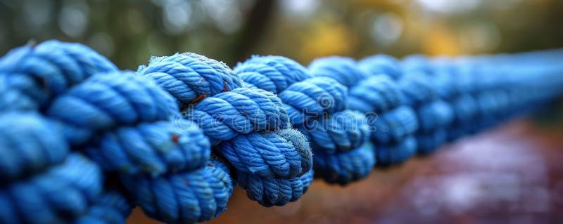 CloseUp of Blue Rope Symbolizing Strength and Security in Risk ...