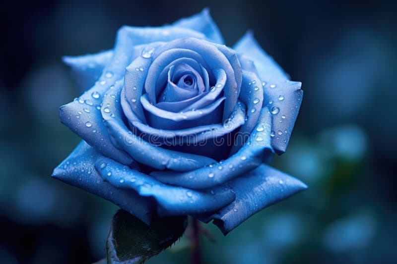 Close Up of a Blue Rose, Created Using Generative Ai Technology Stock ...