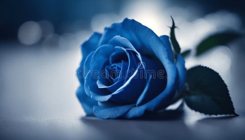 Close-Up of a Blue Rose on a Soft Gradient Background Stock ...