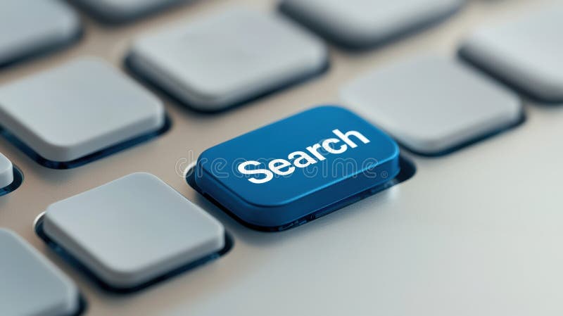 A Close Up of a Blue Search Button on the Keyboard, AI Stock Image ...