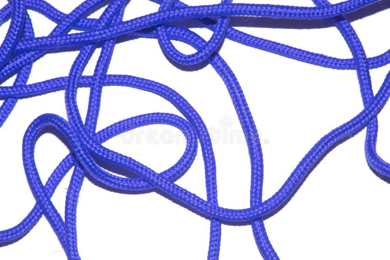 Close Up of Blue Shoe Lace Fabric on a White Background Stock Image ...