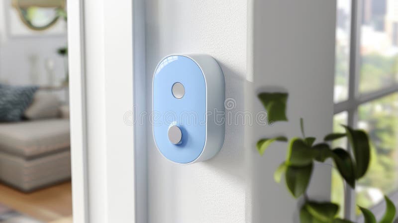 Close-Up of Blue Smart Lock Stock Illustration - Illustration of access ...