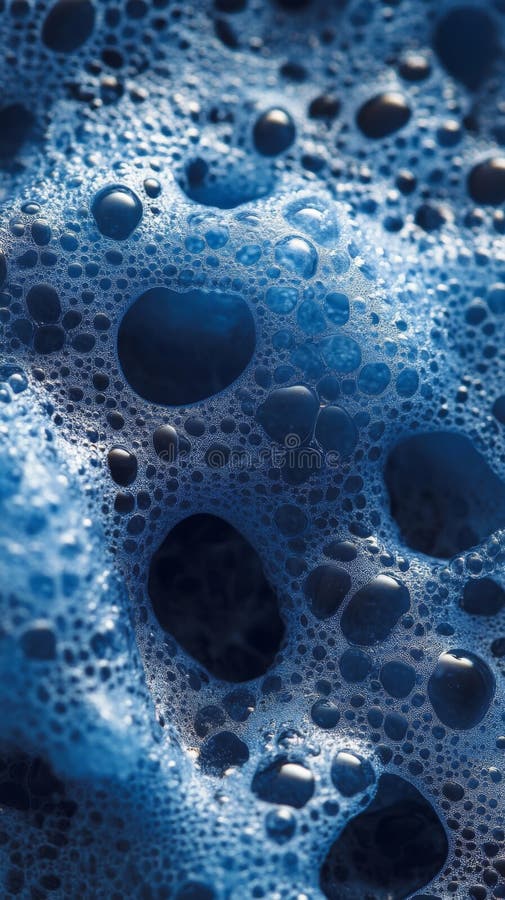 Close-up of Blue Soap Bubbles with Light Reflections, Abstract Texture ...