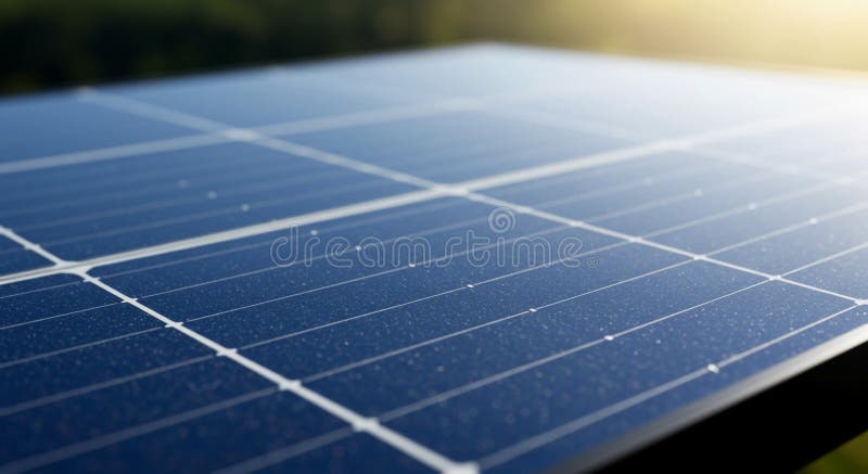 Close-up of Blue Solar Panels with a Grid-like Pattern, Positioned ...