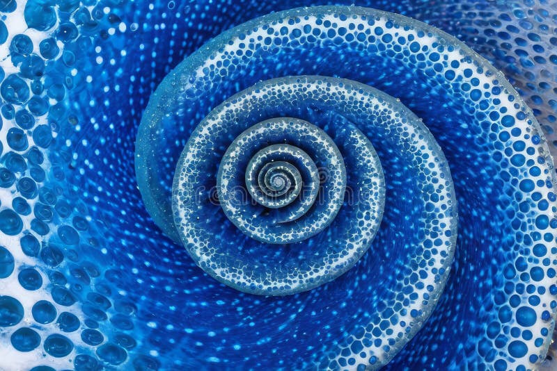 Close-up of a Blue Spiral Shell with Textured Patterns. Stock Image ...