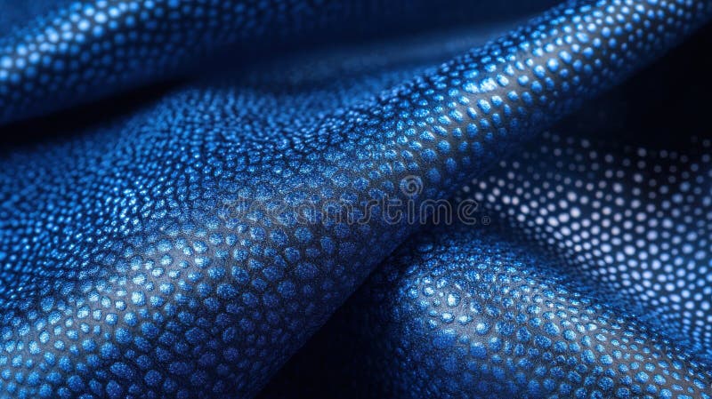 Close-up of Blue Textured Fabric with Light Reflecting Patterns and ...
