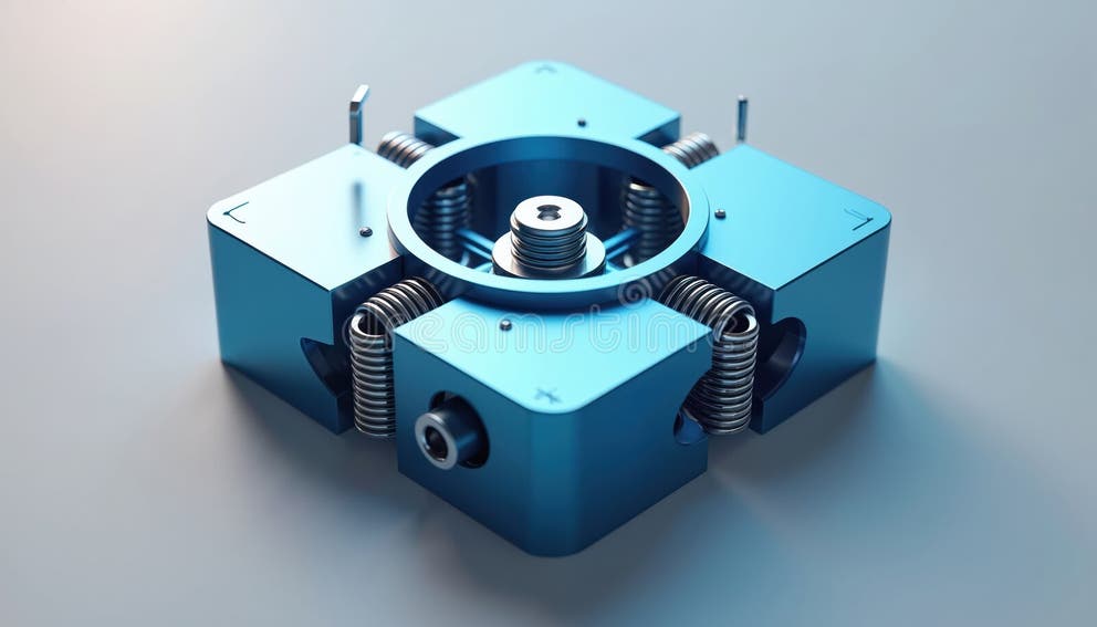 Close Up of Blue Three-axis Industrial Accelerometer Used for Precise ...