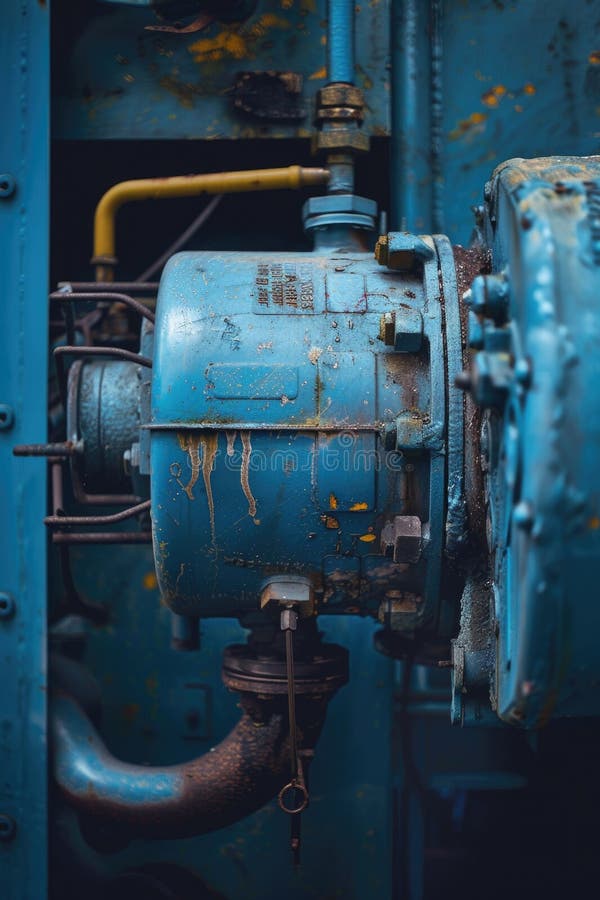 Close Up of a Blue Valve with Rust. Suitable for Industrial Concepts ...