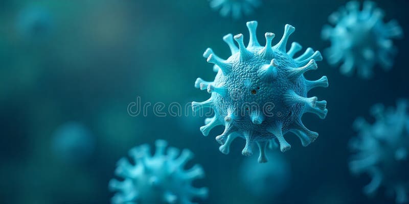 Closeup of a Blue Virus a Microscopic Pathogen Stock Illustration ...