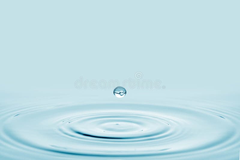 Close-up Blue Water Drop Falling Down Stock Image - Image of isolated ...