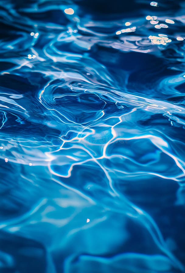 Deep Blue Body Water Ripples Small Bubbles Stock Photos - Free ...