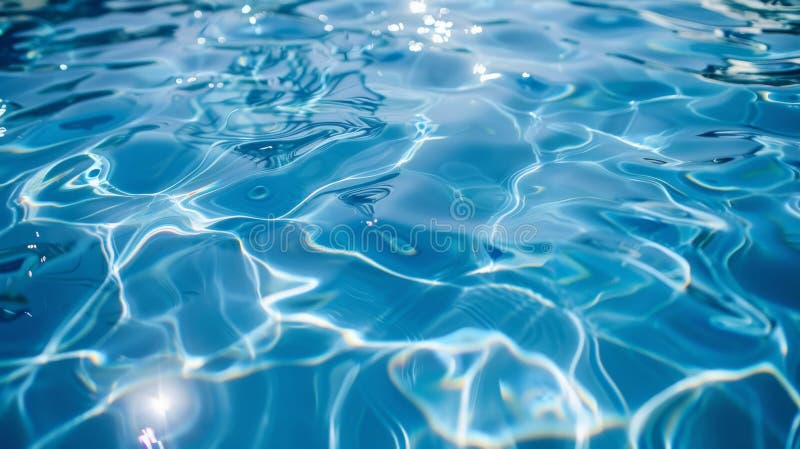 Close-up of Blue Water Surface with Sunlight Reflections Stock Photo ...
