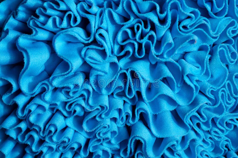 Close Up on Blue Wavy Fabric. Stock Image - Image of drapery, fabric ...