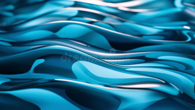 A Close Up of a Blue Wavy Pattern on the Surface, AI Stock Photo ...
