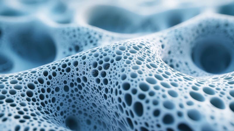 Close Up of Blue and White Abstract Organic 3d Forms with Smooth ...