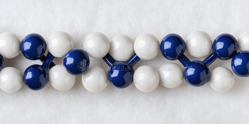 Close-up of Blue and White Molecular Structure Model on White ...