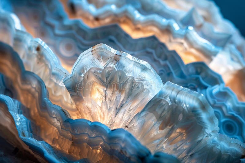 A Close Up of a Blue and White Rock with a White Center Stock Image ...