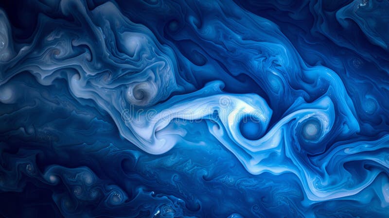 A Close Up of a Blue and White Swirl Pattern on the Surface, AI Stock ...