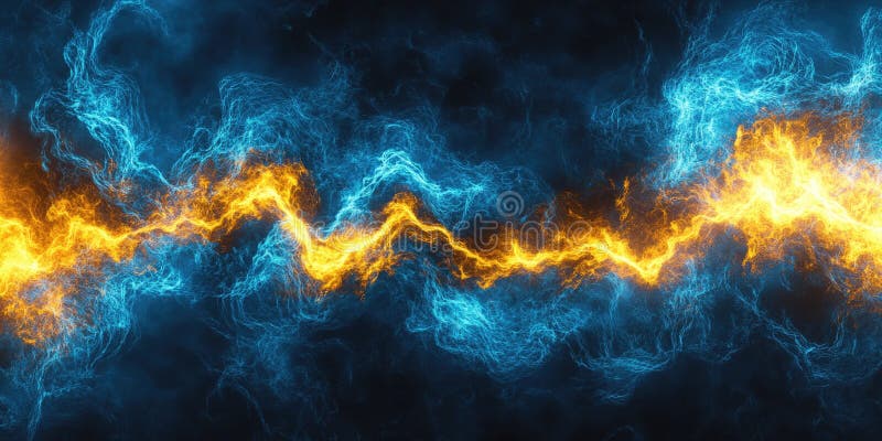 Close-up of Blue and Yellow Flames Stock Photo - Image of generated ...